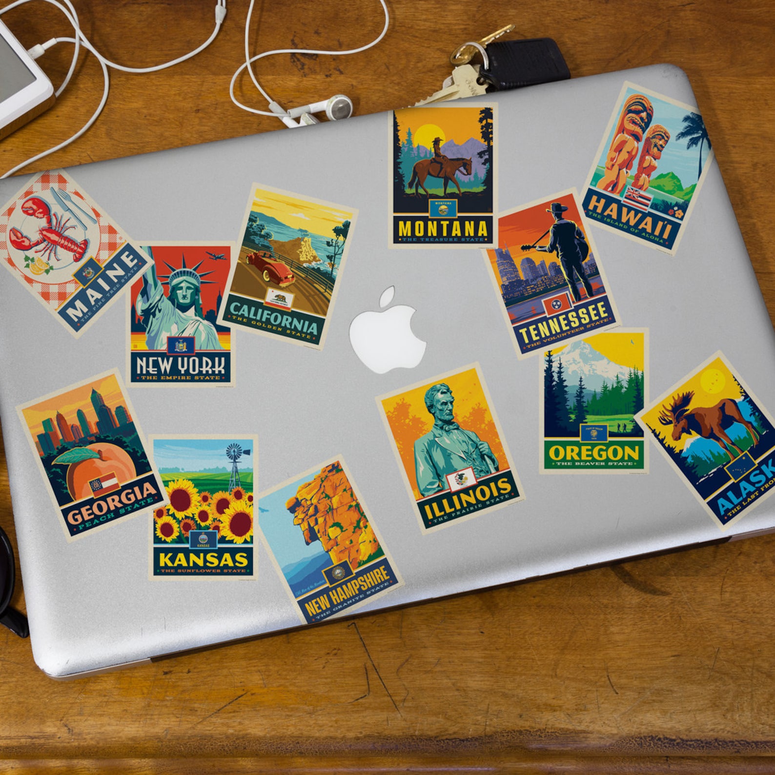 50 States US Travel Vinyl Sticker Set, State Pride Decals, 2 X 3 Inch ...