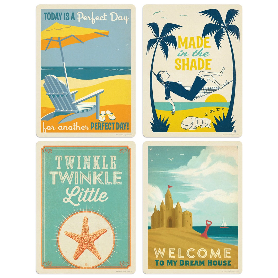 On the Beach Vinyl Decal Set of 4peel and Stick - Etsy