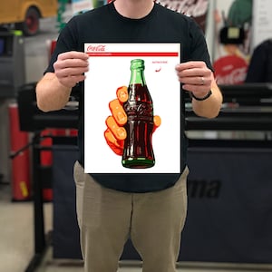 Coca-cola Hand & Bottle Vinyl Decal, Officially Licensed Vintage Style ...