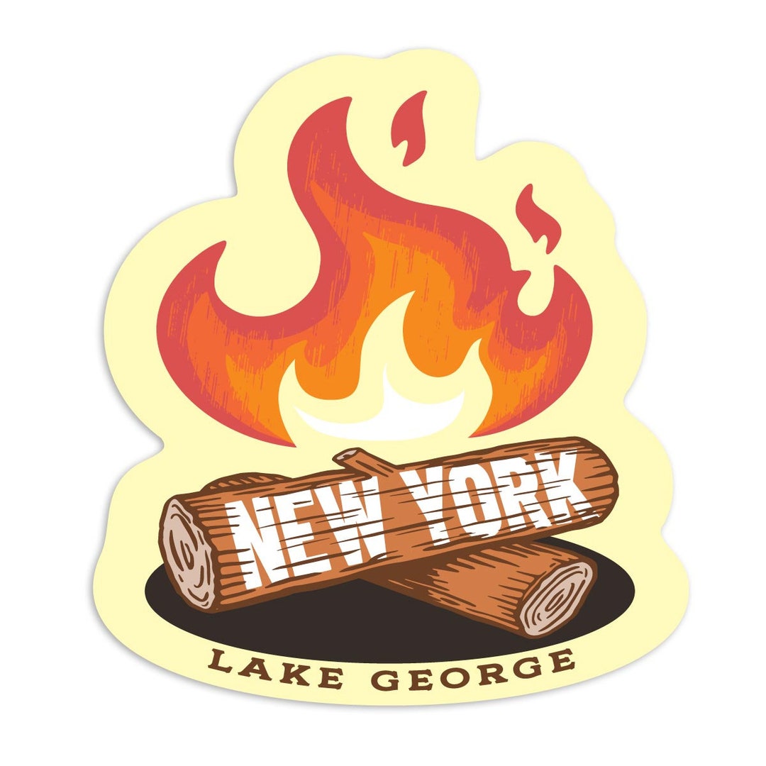 New York Lake George Campfire Die Cut Vinyl Sticker, NY Sticker, for ...