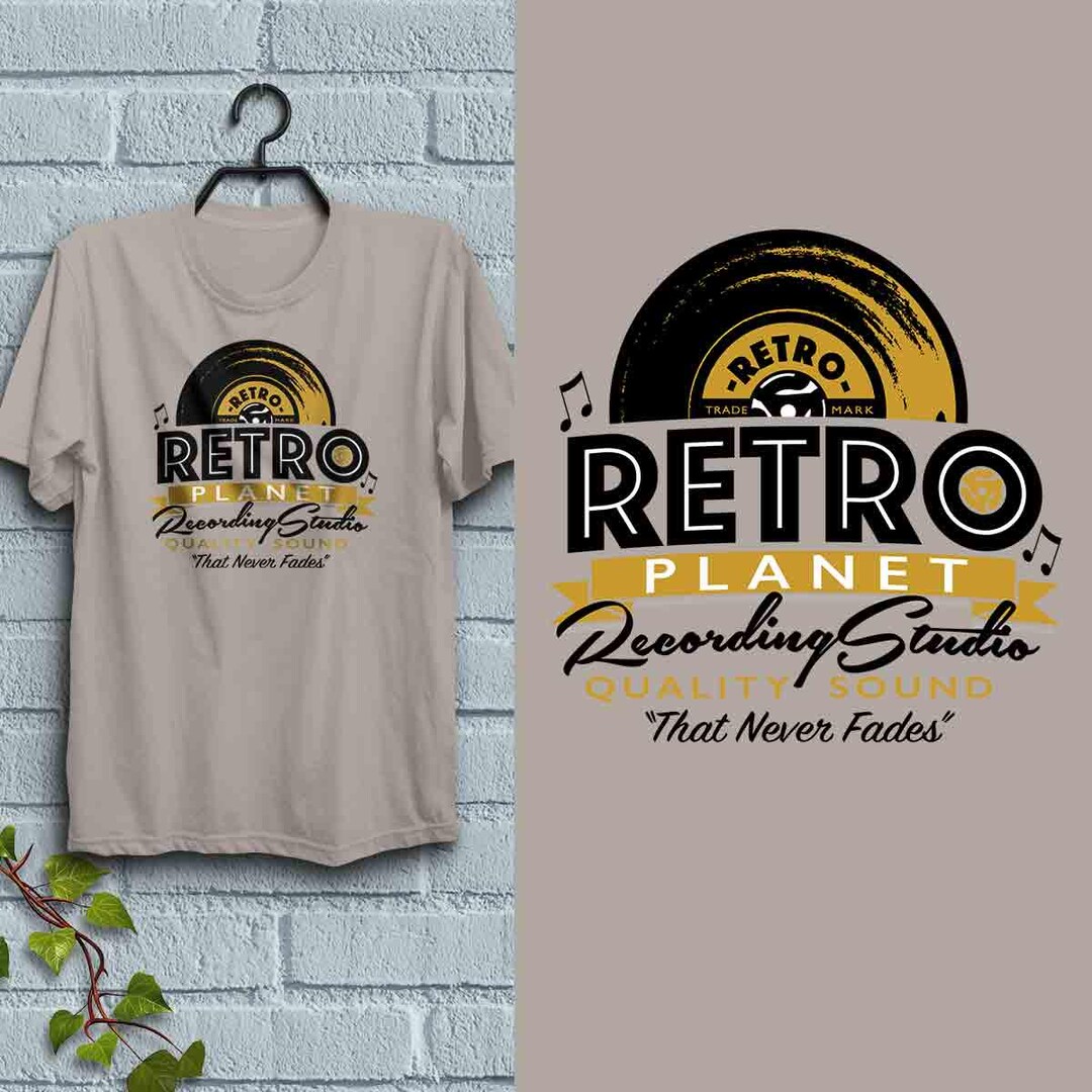 T-shirt; Retro Planet Recording Studio Music Tshirt, Adult Unisex T ...