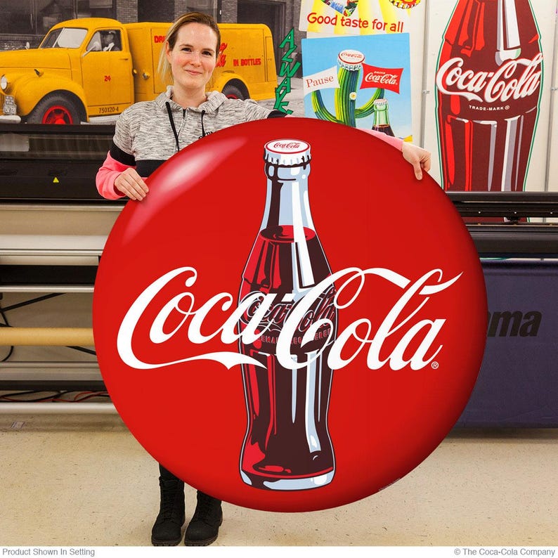 Coca-cola Bottle Red Disc Wall Decal, Button Style, Officially Licensed ...