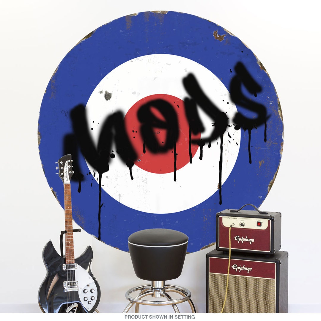 Wall Decal Mod Bullseye Spray Paint Graffiti, Grunge Punk Style Decor ...