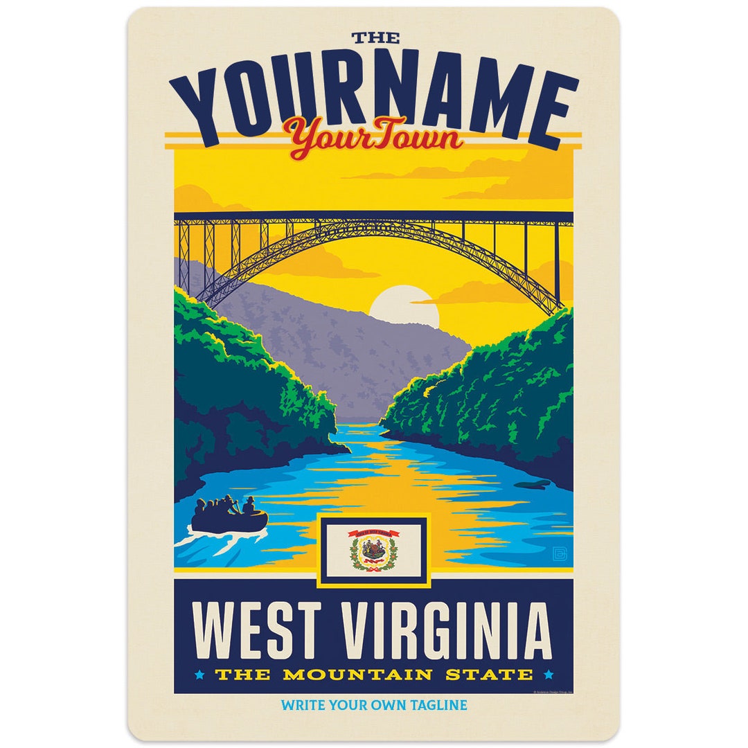 Personalized Decal West Virginia State Pride, Peel & Stick Wall Sticker ...