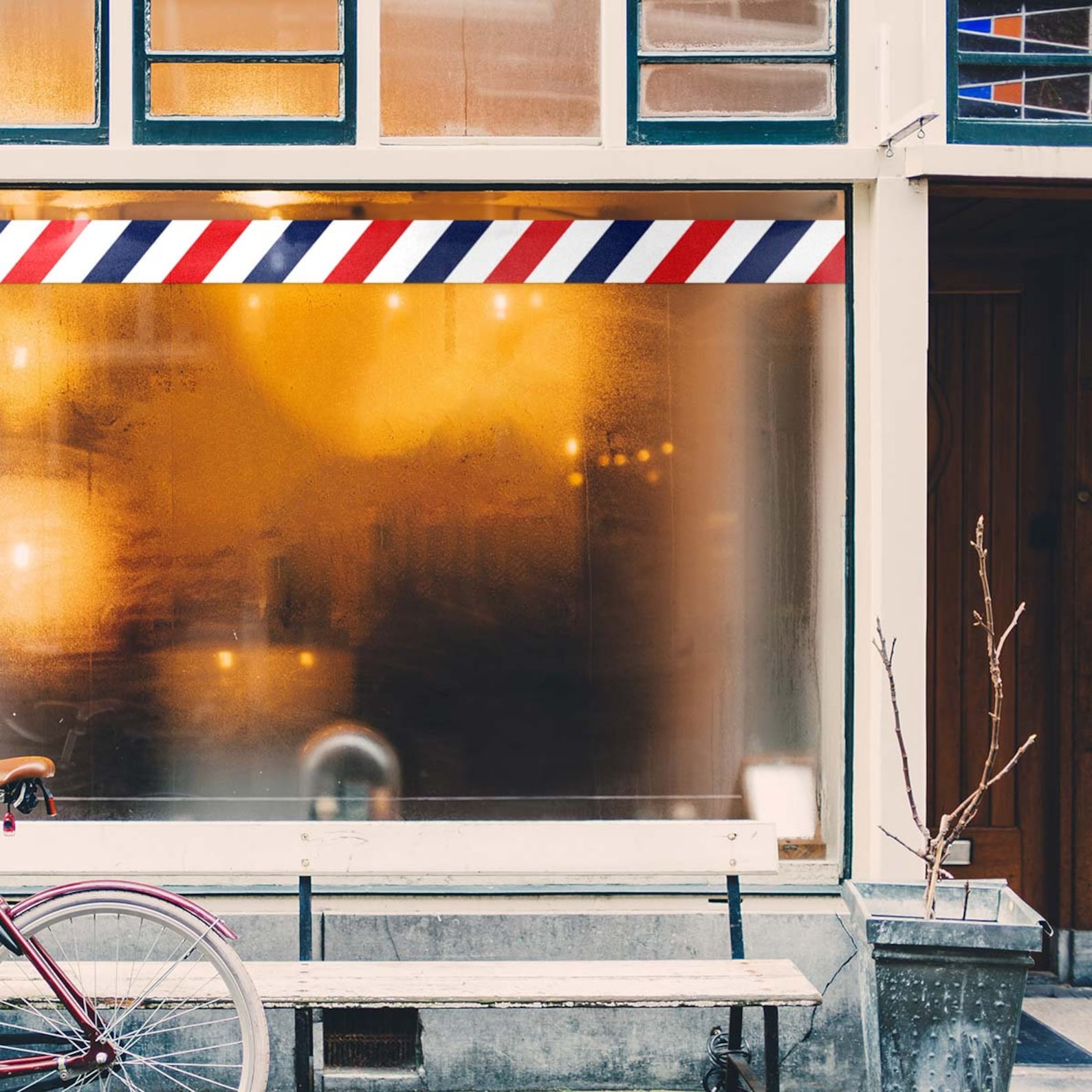 Barber Shop Outdoor Window Border, Bold Classic Barber Shop Stripes ...