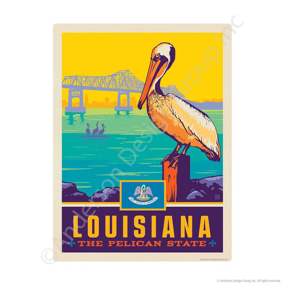 Mini Vinyl Sticker Louisiana Pelican State, Waterproof State Pride ...