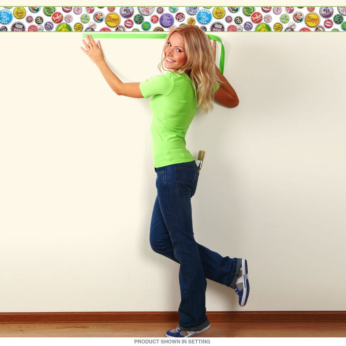 Colorful Soda Pop Bottle Caps Wall Decal Border, Peel & Stick 6 X 48 ...