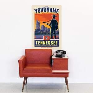 Personalized Decal Tennessee State Pride, Peel & Stick Wall Sticker, US ...