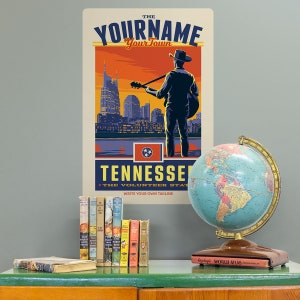 Personalized Decal Tennessee State Pride, Peel & Stick Wall Sticker, US ...