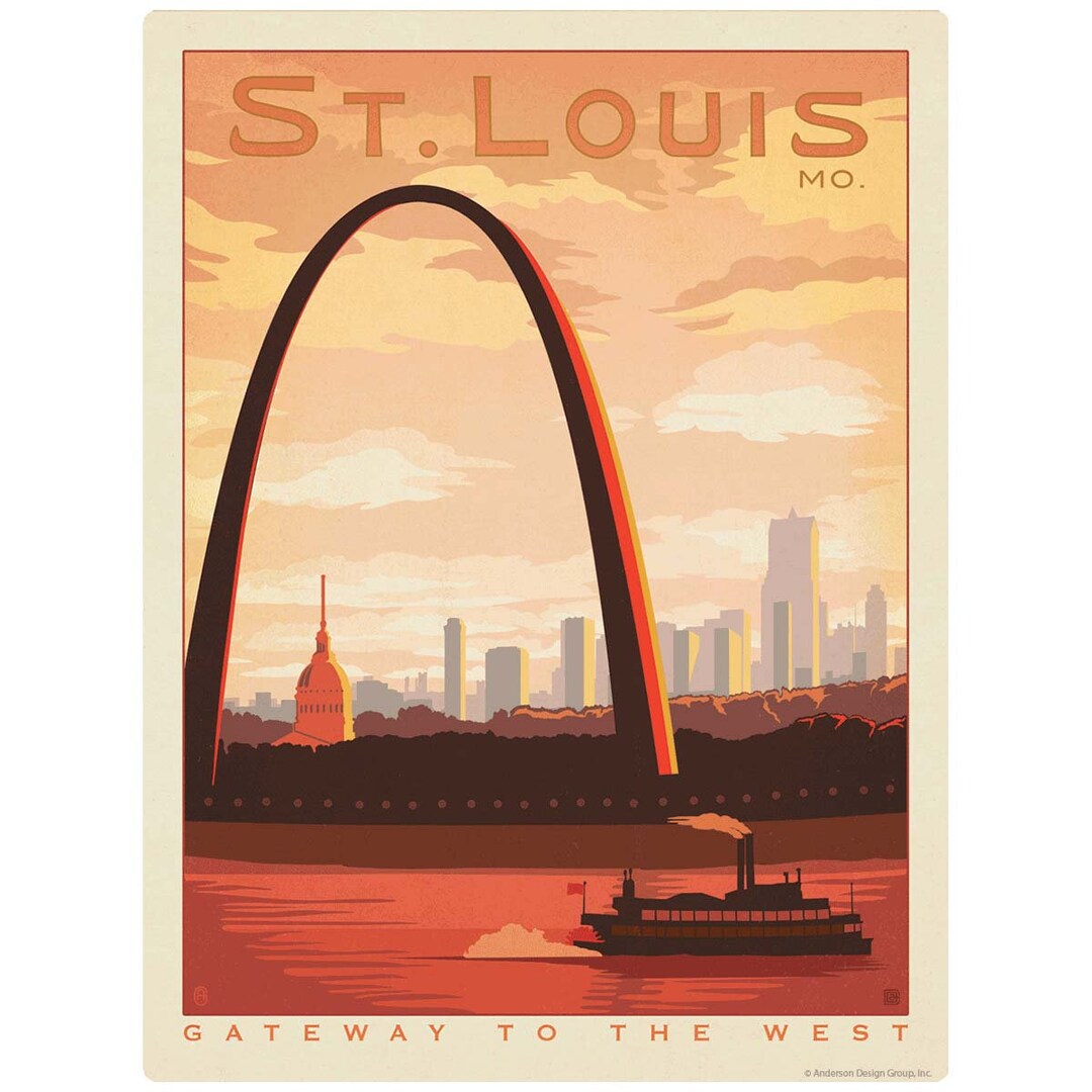 St. Louis Missouri Gateway Arch Vinyl Stickerlaptop Decalbumper ...