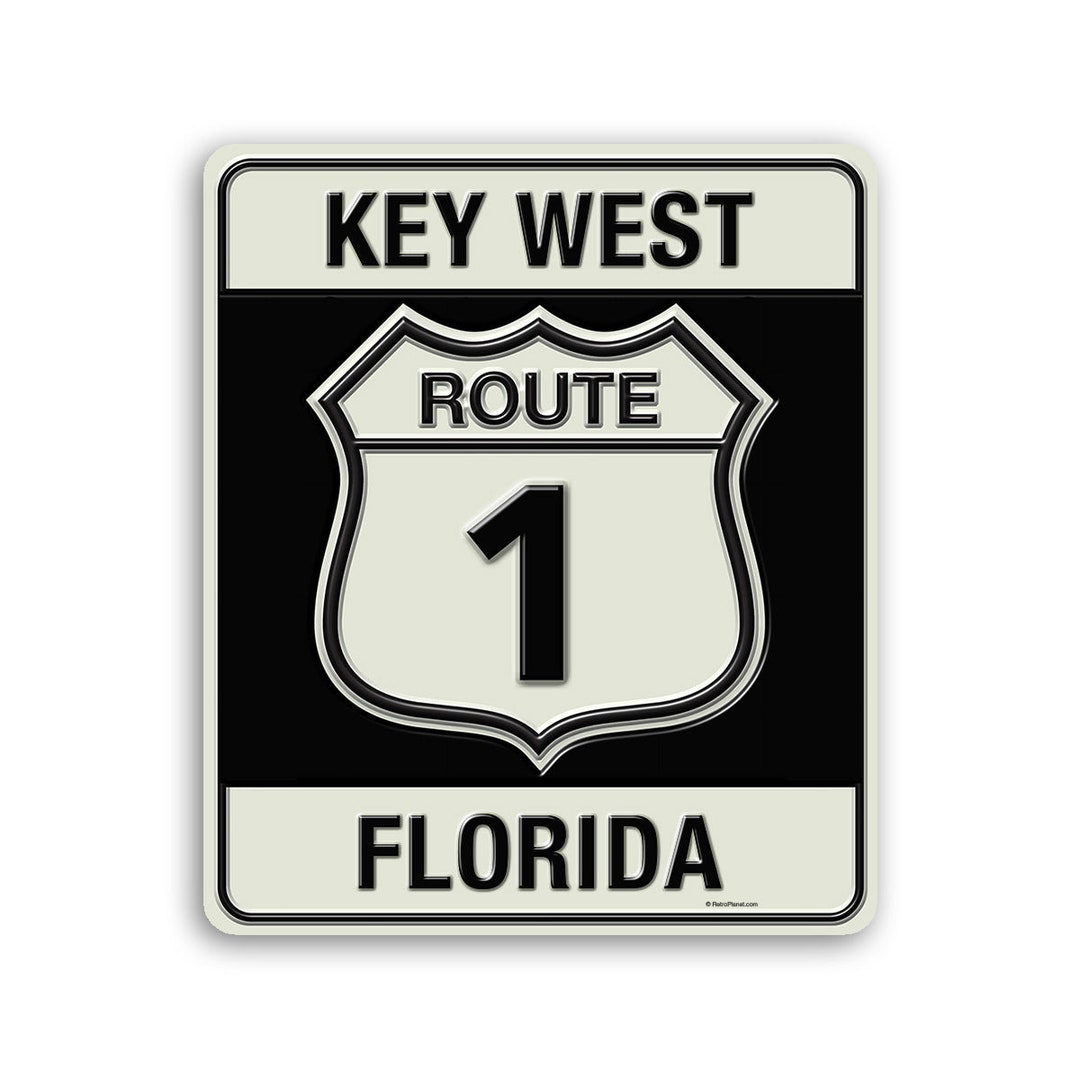 Die Cut Vinyl Sticker; Route 1 Key West Florida, Waterproof State Pride ...