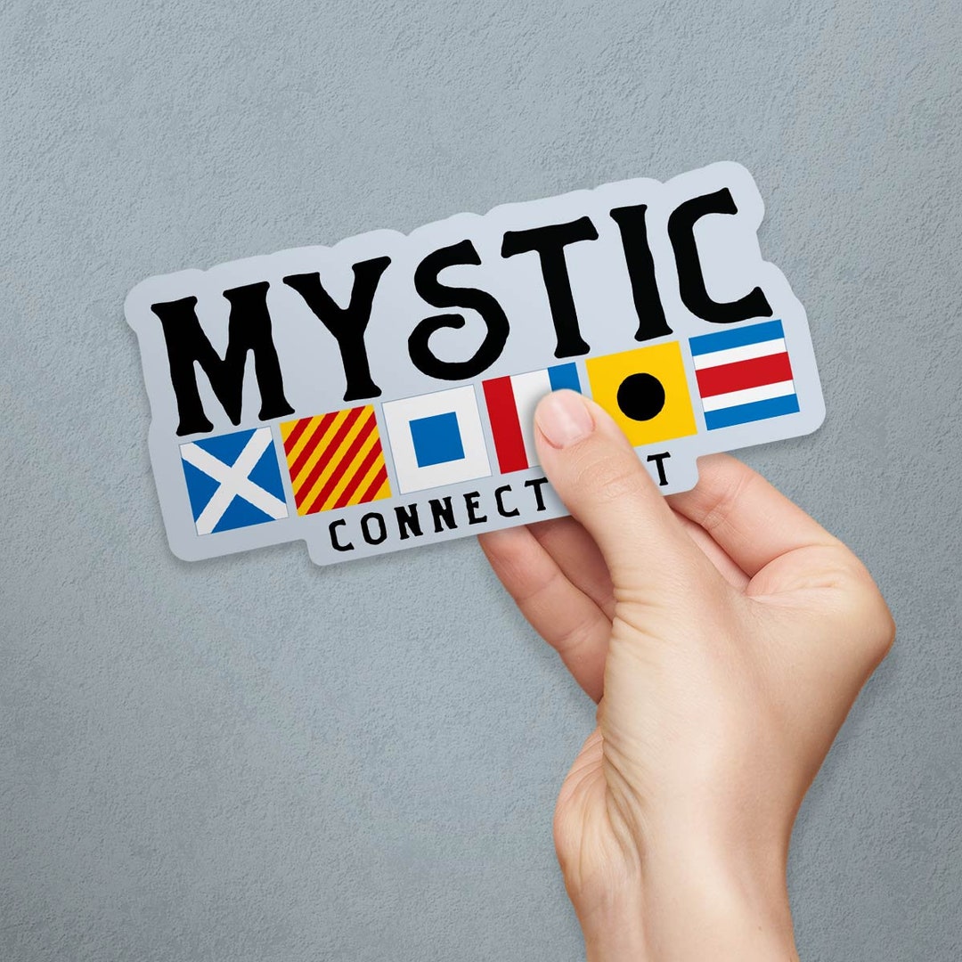 Mystic CT Nautical Flag Large Vinyl Bumper Sticker, Window Decal ...