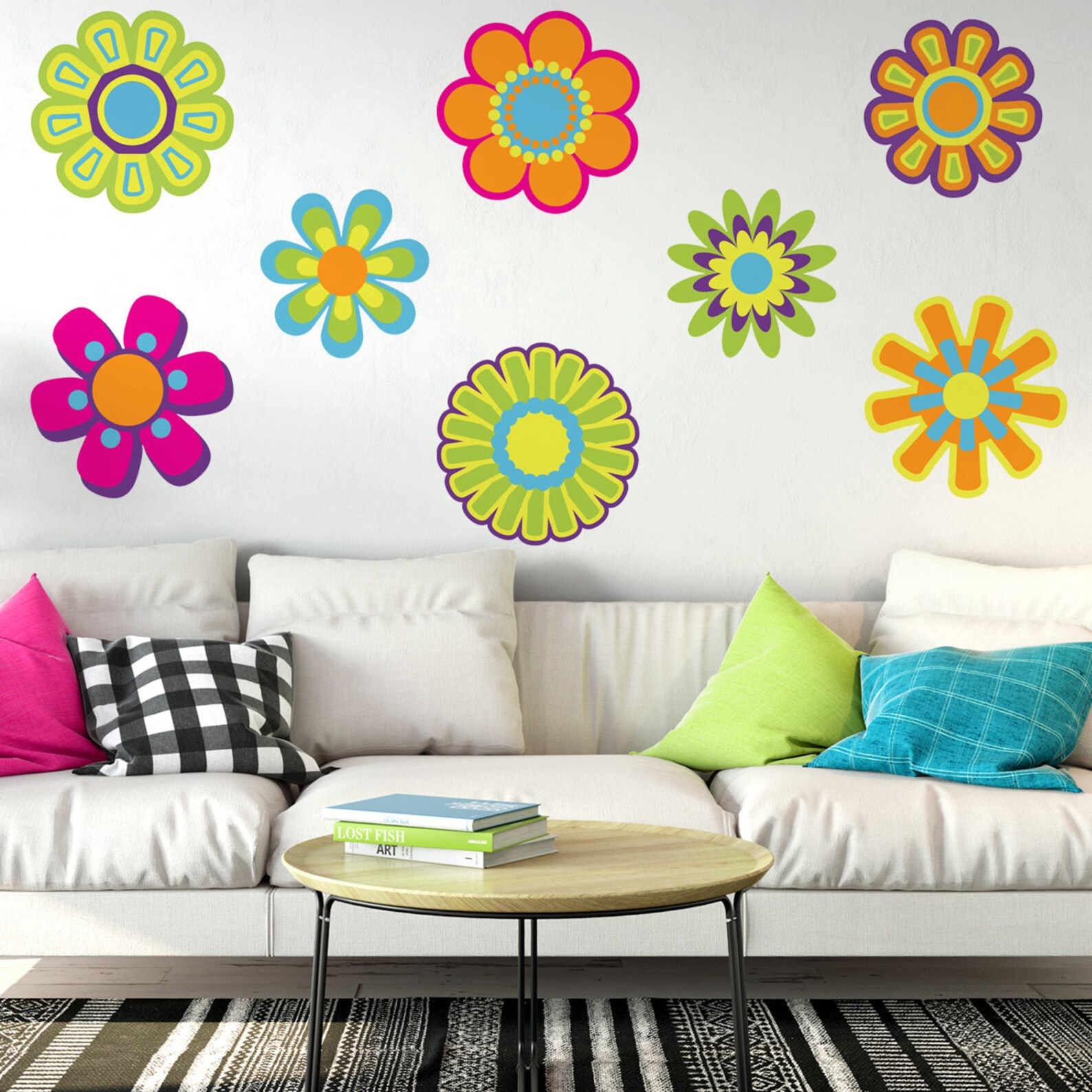 Mod Flowers Wall Decals Groovy 60s 70s Style Peel & Stick - Etsy
