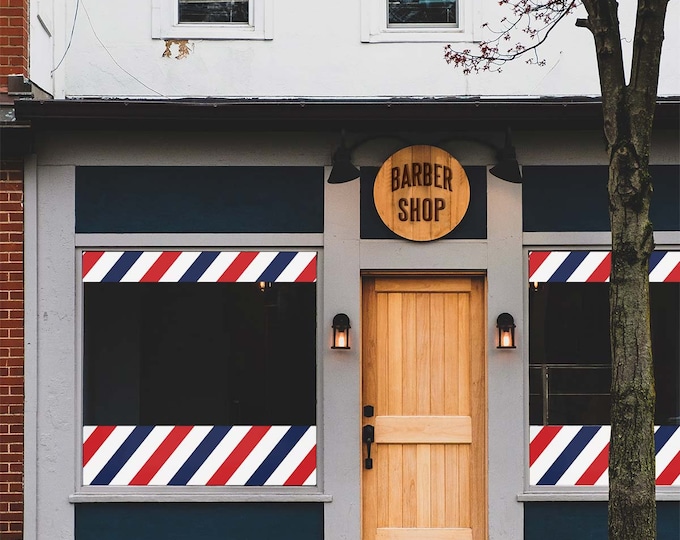 Barber Shop Outdoor Window Border, Bold Classic Barber Shop Stripes ...
