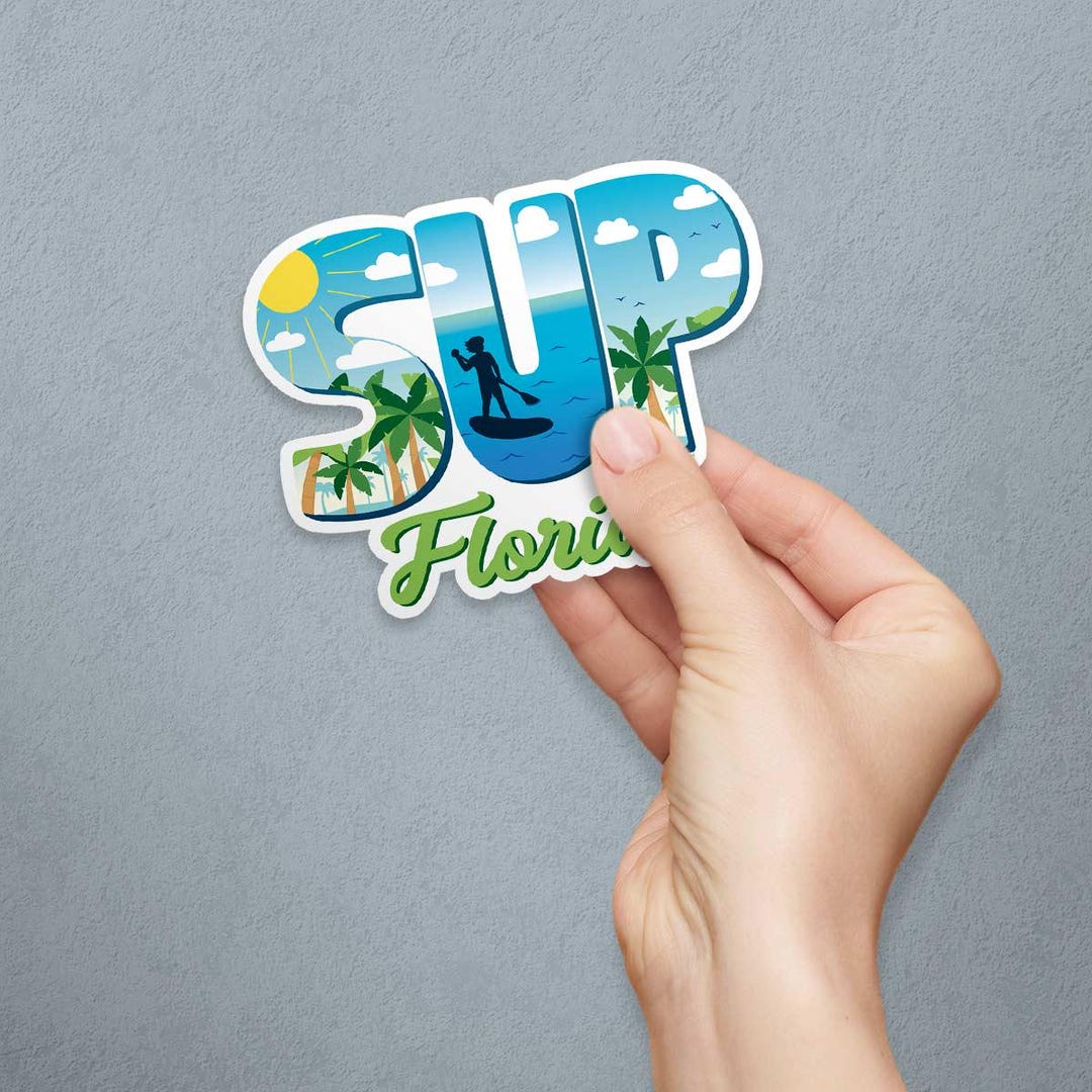 Bumper Sticker; SUP Florida, Sup Boarding Lover Gift, Vinyl Decal for ...