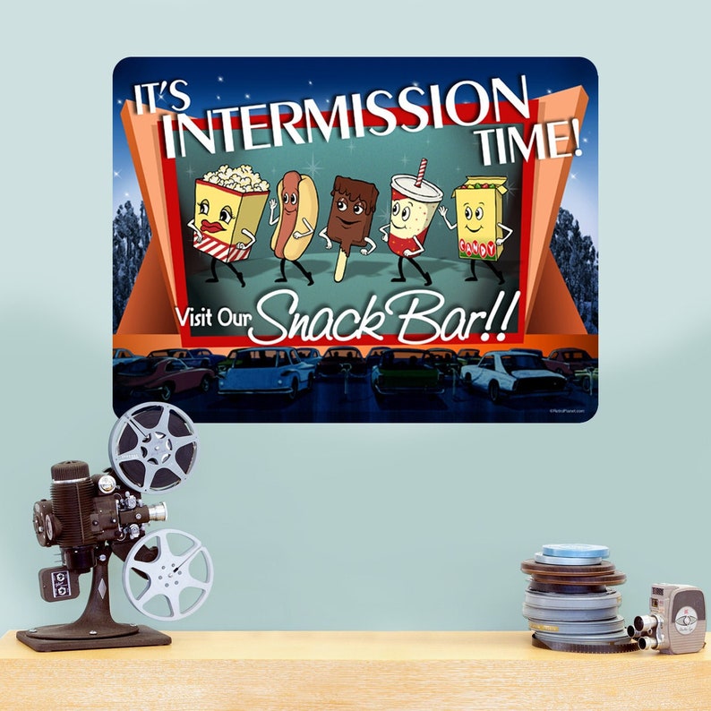 Intermission Time Snack Bar Wall Decal Lobby Dancing - Etsy