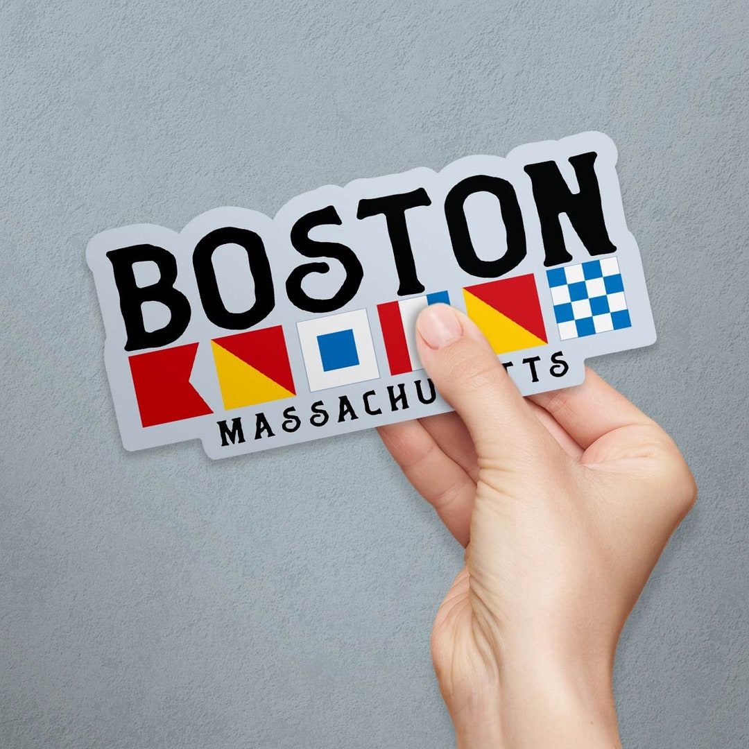Boston MA Nautical Flag Bumper Sticker, Travel Vinyl Decal - Etsy