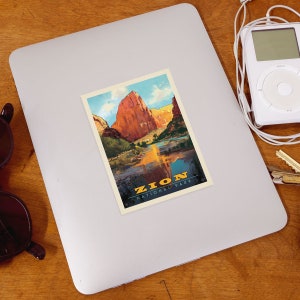 Zion National Park Utah Vinyl Sticker–laptop Decal–bumper Sticker–car ...