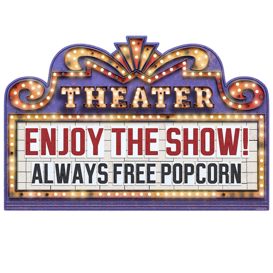 Home Theater Marquee Enjoy the Show Decal, Peel & Stick Graphic ...