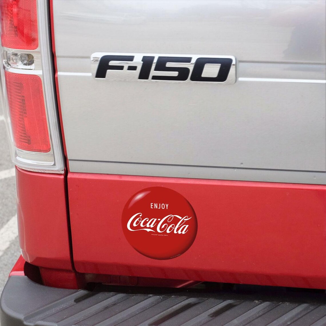 Coca-cola Vinyl Sticker, Enjoy Coca-cola Button Red Disc Bottle, Die ...