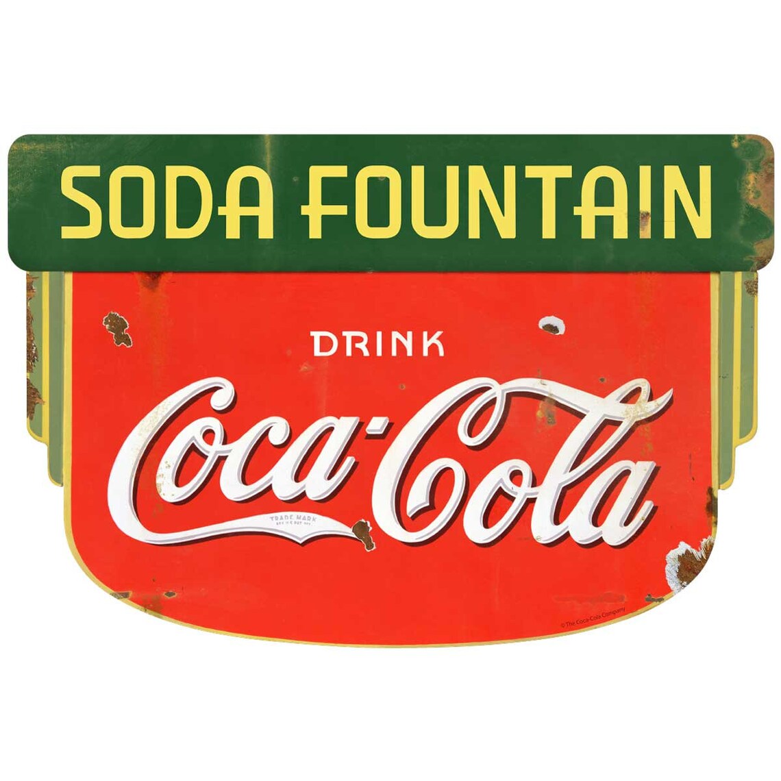 Coca-Cola Decal Deco Soda Fountain DistressedVinyl DecalPeel | Etsy