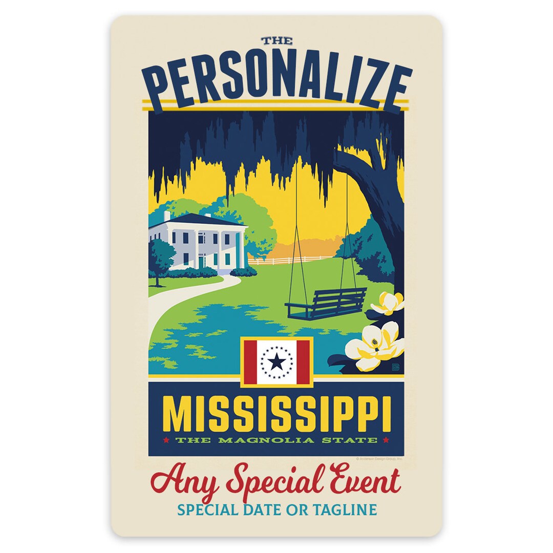 Mississippi Personalized Sticker Set of 40 Favors for - Etsy