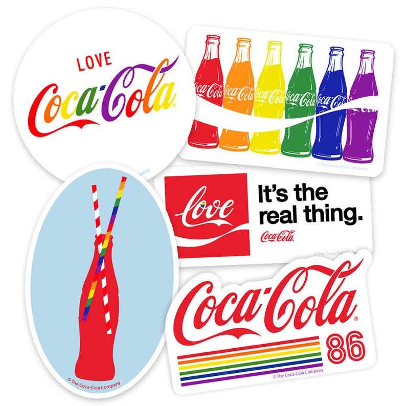 Coca-cola LGBTQ Pride Sticker Set of 5 Gloss Vinyl Small - Etsy
