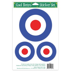 Mod Bullseye Sticker Set, 1960s Style Vinyl Decals (set of 3) - Etsy