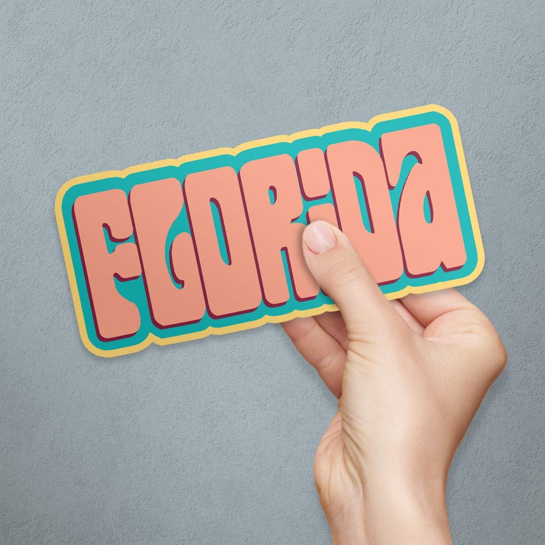 Florida Bumper Sticker, Chunky Retro FL Script Decal - Etsy