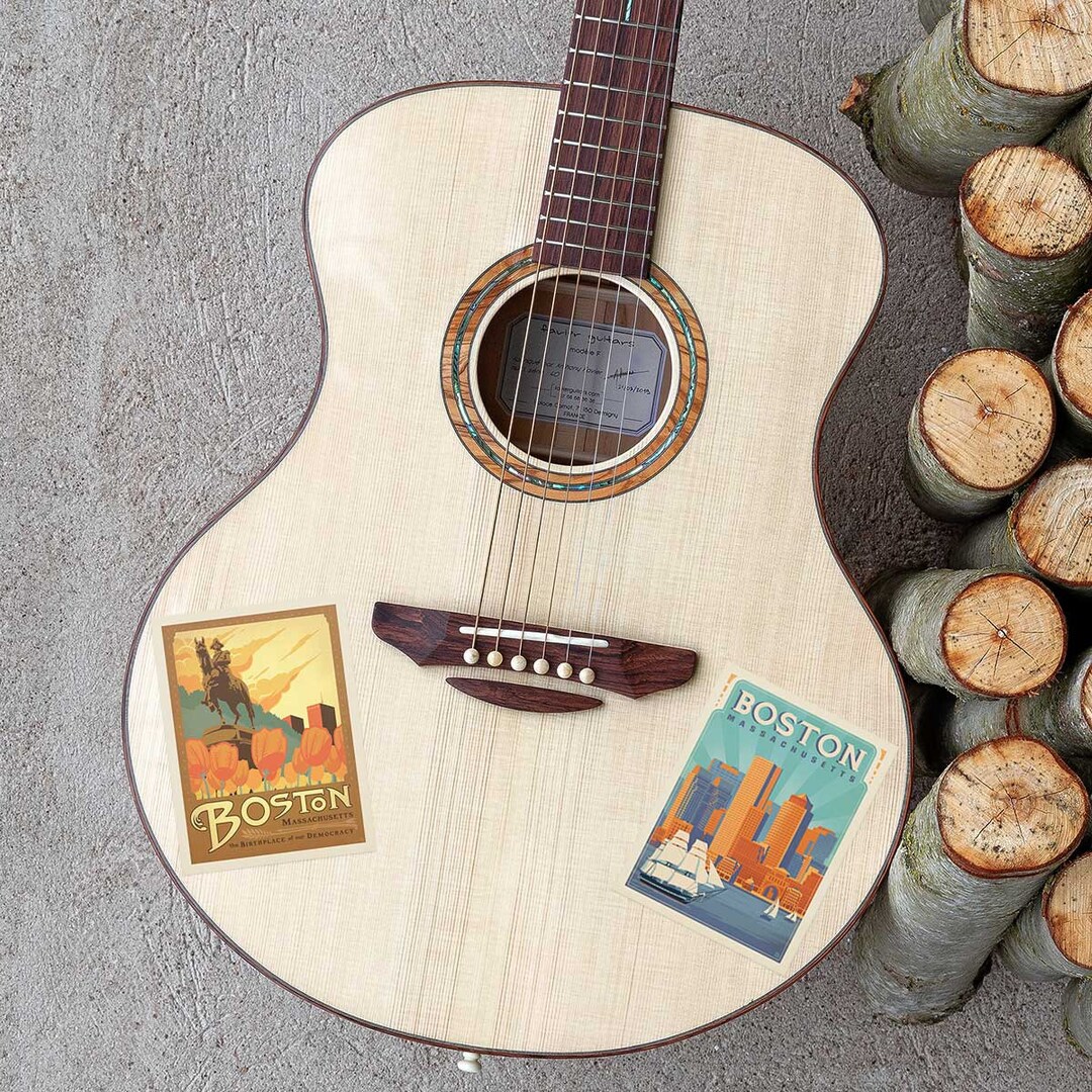 Boston Massachusetts Sticker Set of 2, Bumper Stickers, Suitcase ...