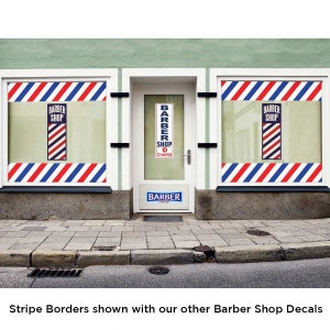 Barber Shop Outdoor Window Border, Bold Classic Barber Shop Stripes ...