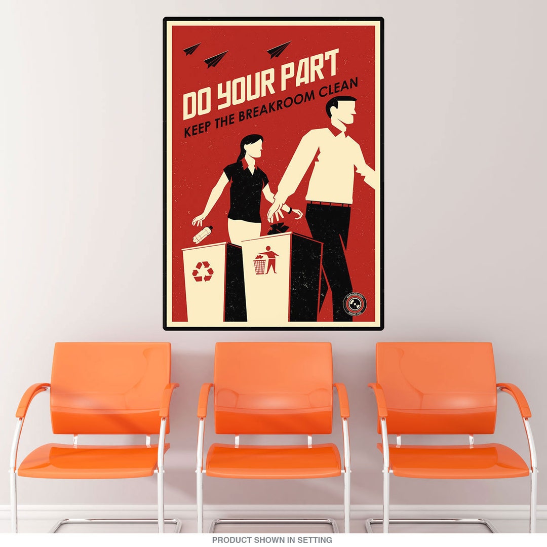 Clean Breakroom Propaganda Wall Decal - Etsy