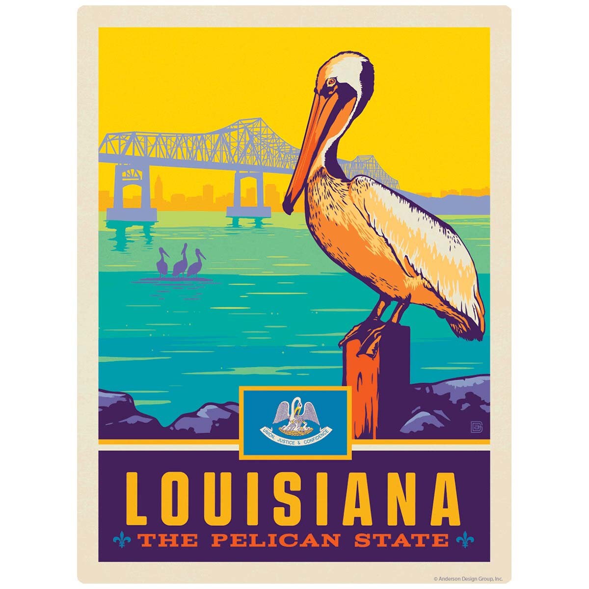 Bumper Sticker: Louisiana Pelican State Vinyl Sticker–laptop Decal–car ...