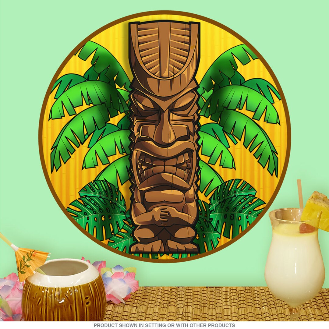 Wall Decal, Angry Hawaiian God Tiki Bar Wall Graphic, for Lounge, Home ...