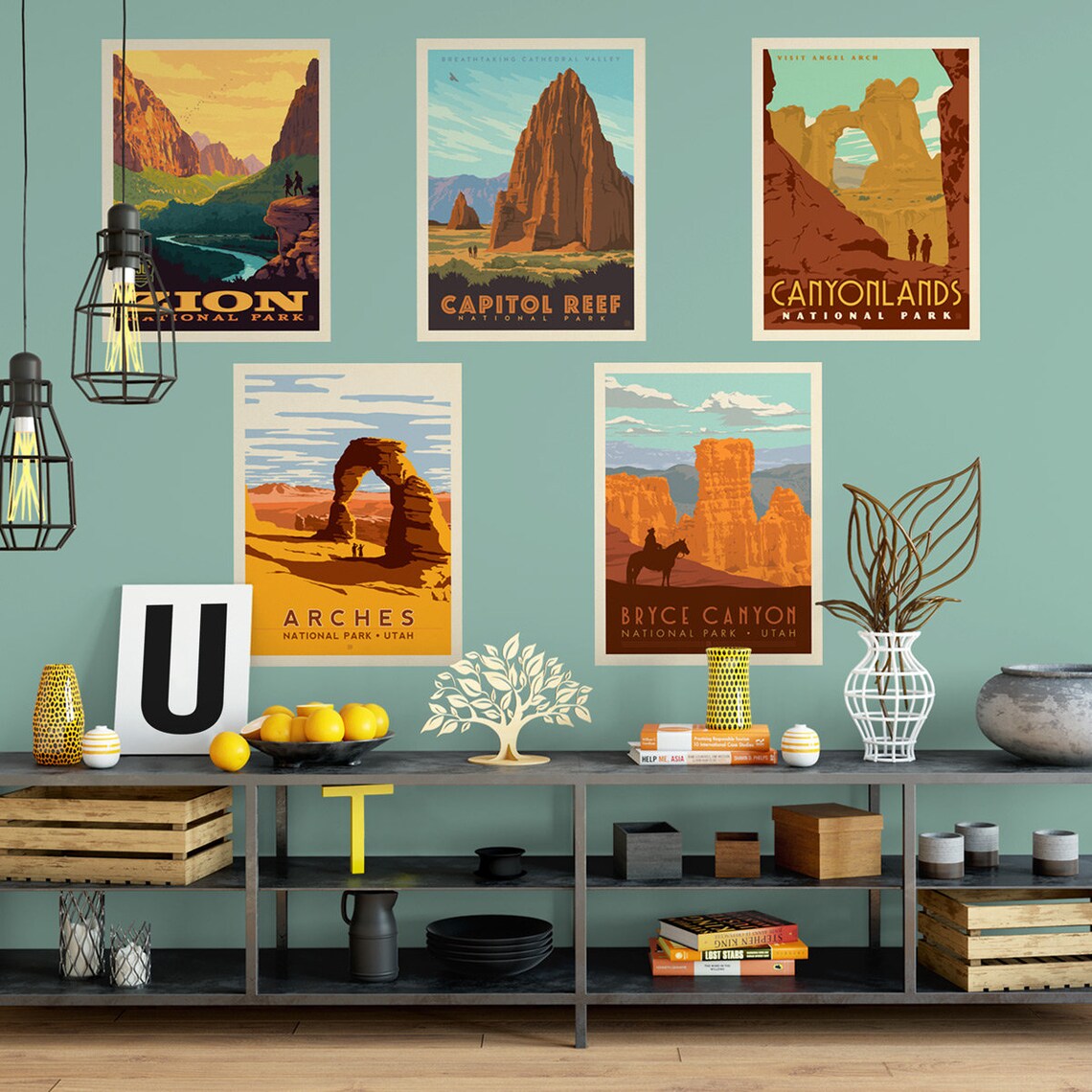 Utah National Parks Set of Five 11.5 X 15 Vinyl Wall Decals - Etsy