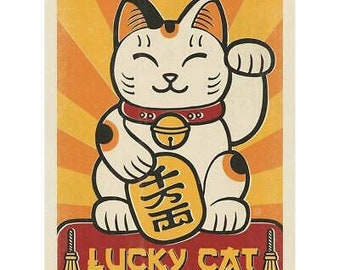 Lucky Cat Decal - Etsy