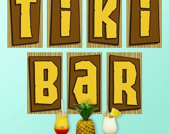 Tiki Letters | Etsy