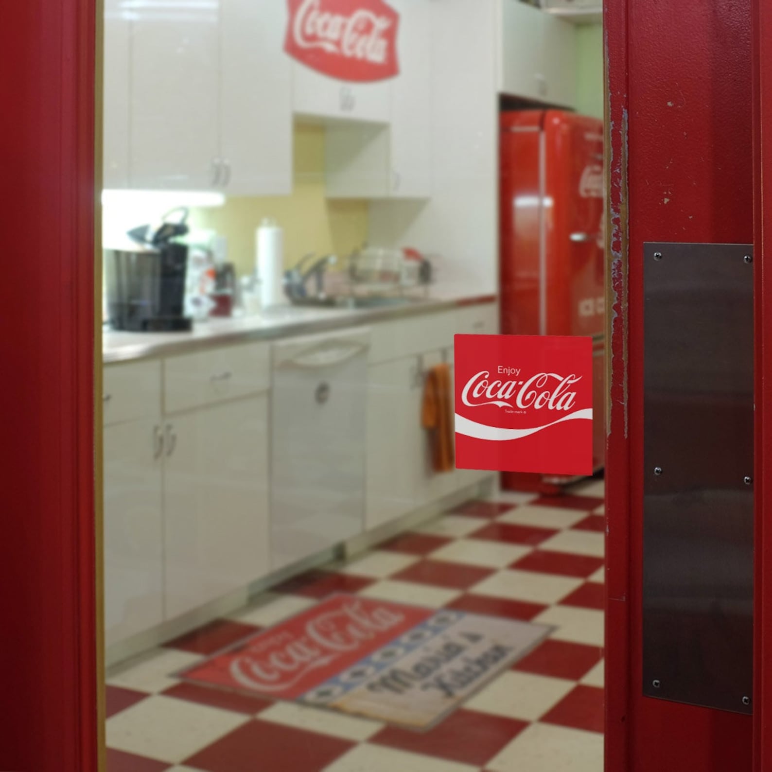 Coca-cola Enjoy Wave 4.5 Inch Square Gloss Vinyl Sticker Retro - Etsy