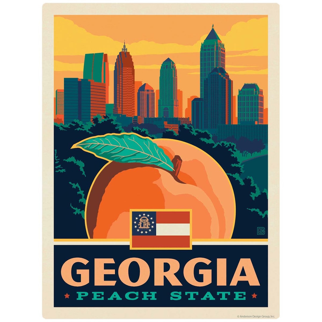 Laptop Decal: Georgia Peach State Vinyl Sticker–bumper Sticker–car ...