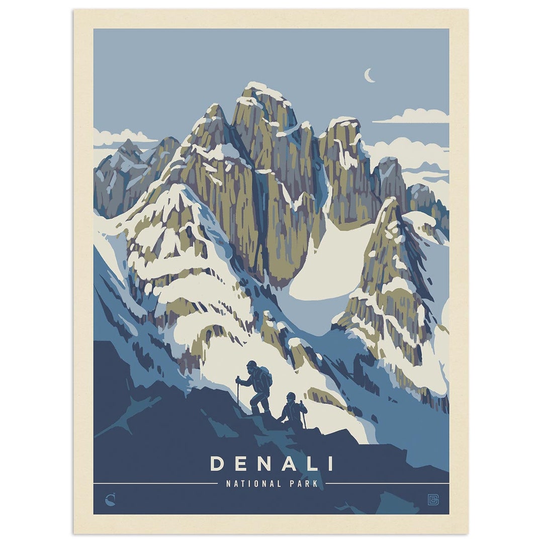 Denali National Park Climbers Sticker, Vintage Style Travel Decal - Etsy