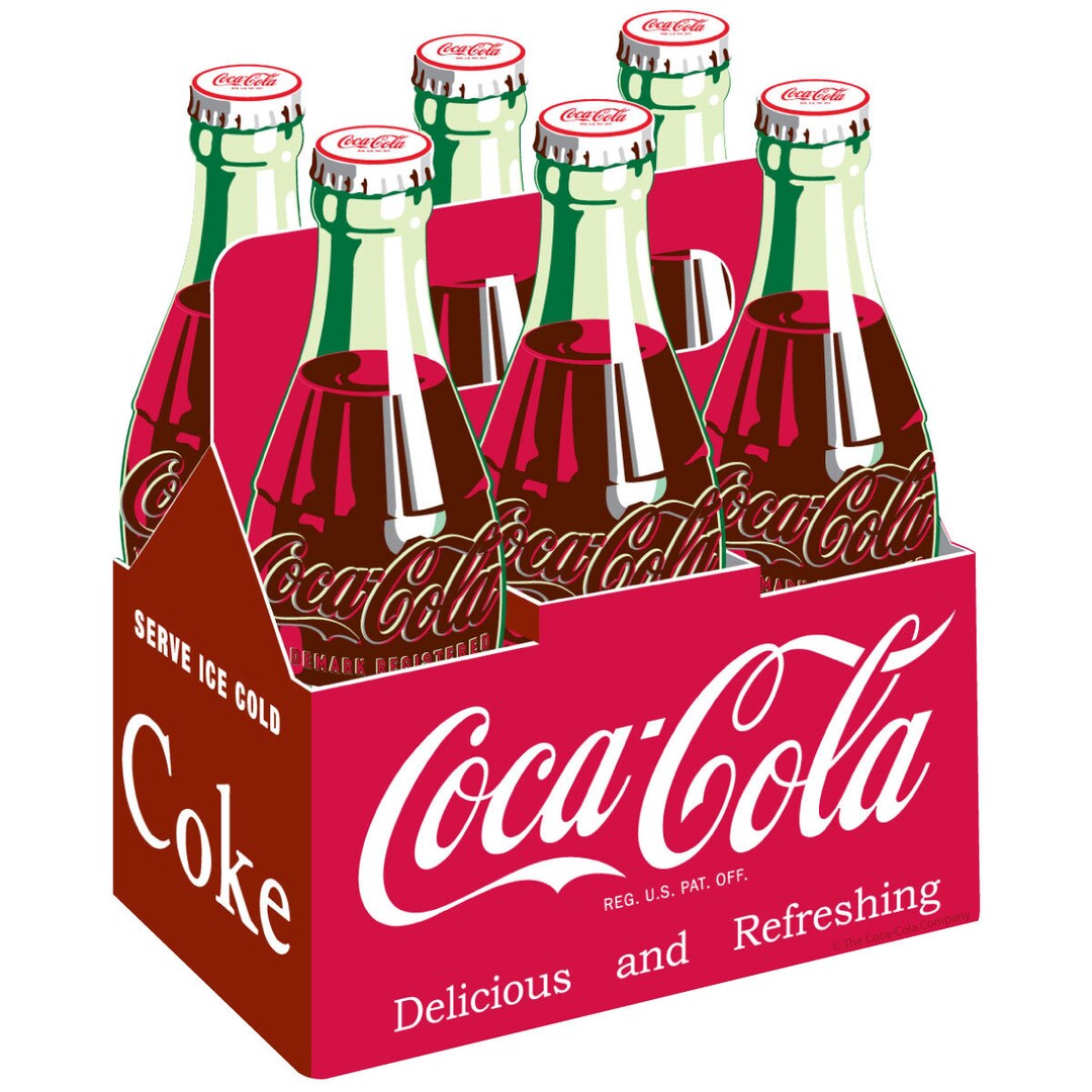 Vinyl Sticker; Coca-cola Classic Six Pack Decal, Vintage Soda Decal for ...