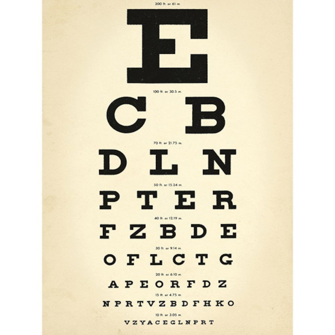 Eye Chart Doctors Office Wall Decal - Etsy
