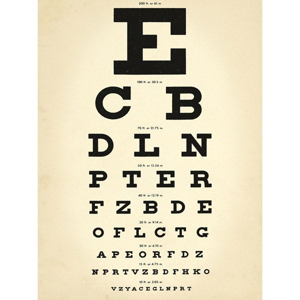 Vintage Eye Chart - Etsy