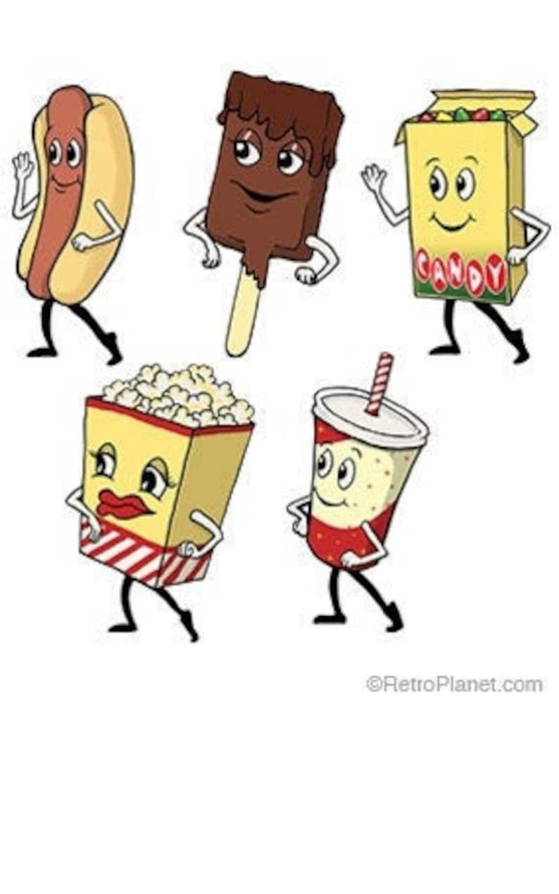 Dancing Snacks Cutout Wall Decal Set 12 to 48 Inch Tall - Etsy