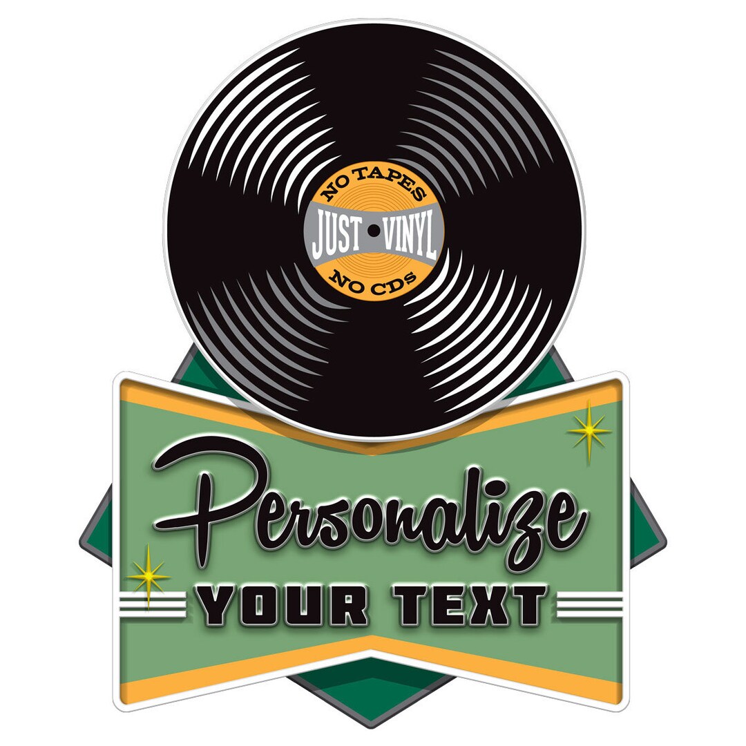 Personalized Wall Decal Record Shop Cut Out Peel and Stick Graphic ...