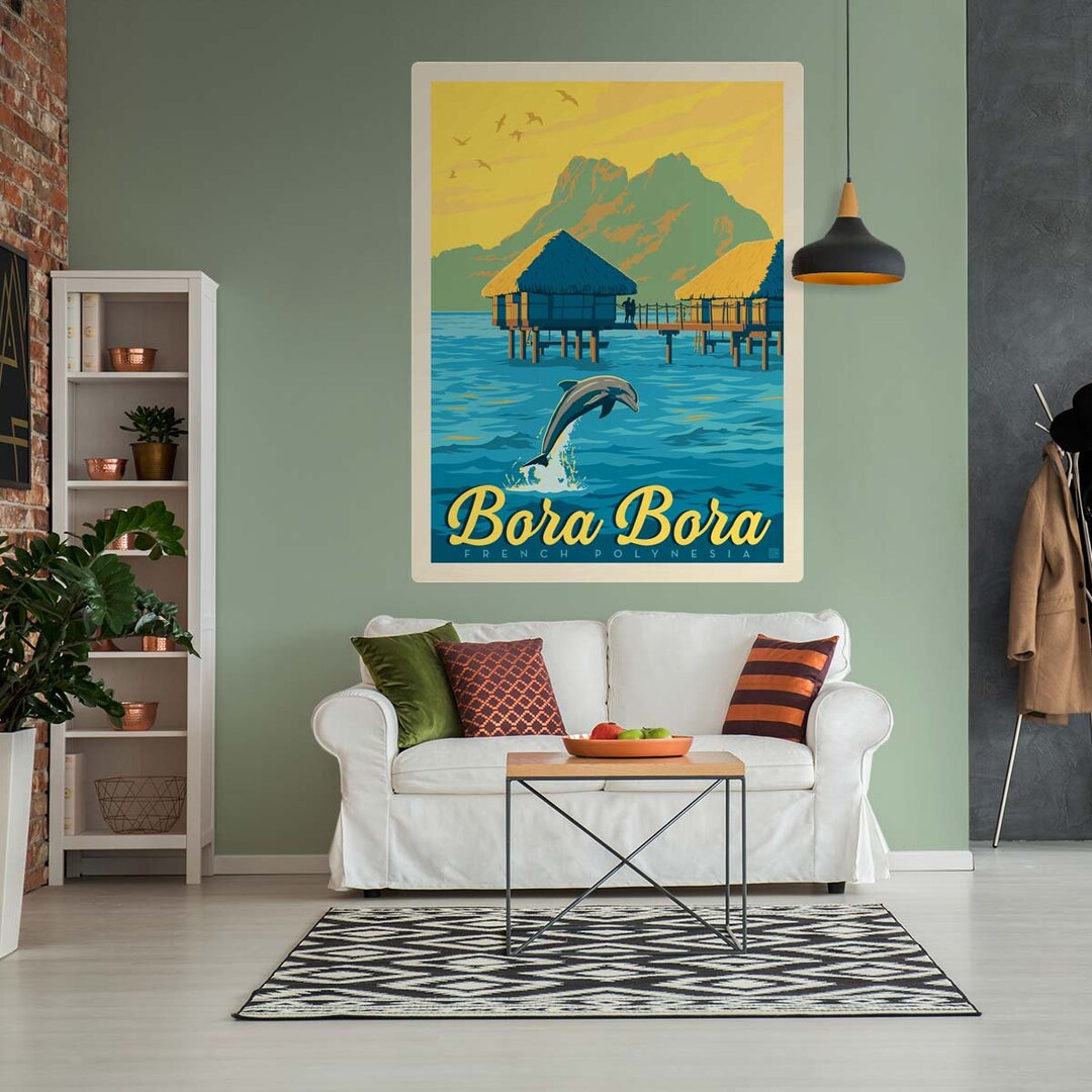 Bora Bora French Polynesia Dolphin Decal–peel and Stick Graphic ...
