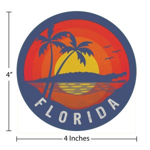 Die Cut Vinyl Sticker; Florida Gator Land, FL Beach Decal Waterproof ...