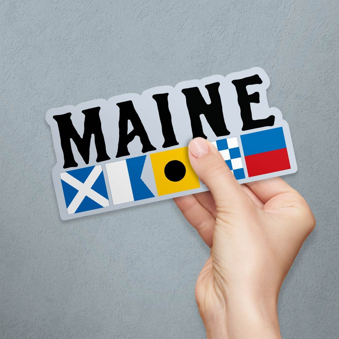 Bumper Sticker; Maine Nautical Flag Large, Vinyl Decal for Coolers ...