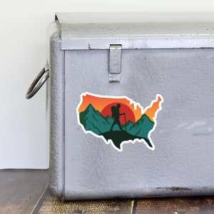 Vinyl Sticker Hike USA Die Cut, Waterproof Bumper Sticker for Laptop ...