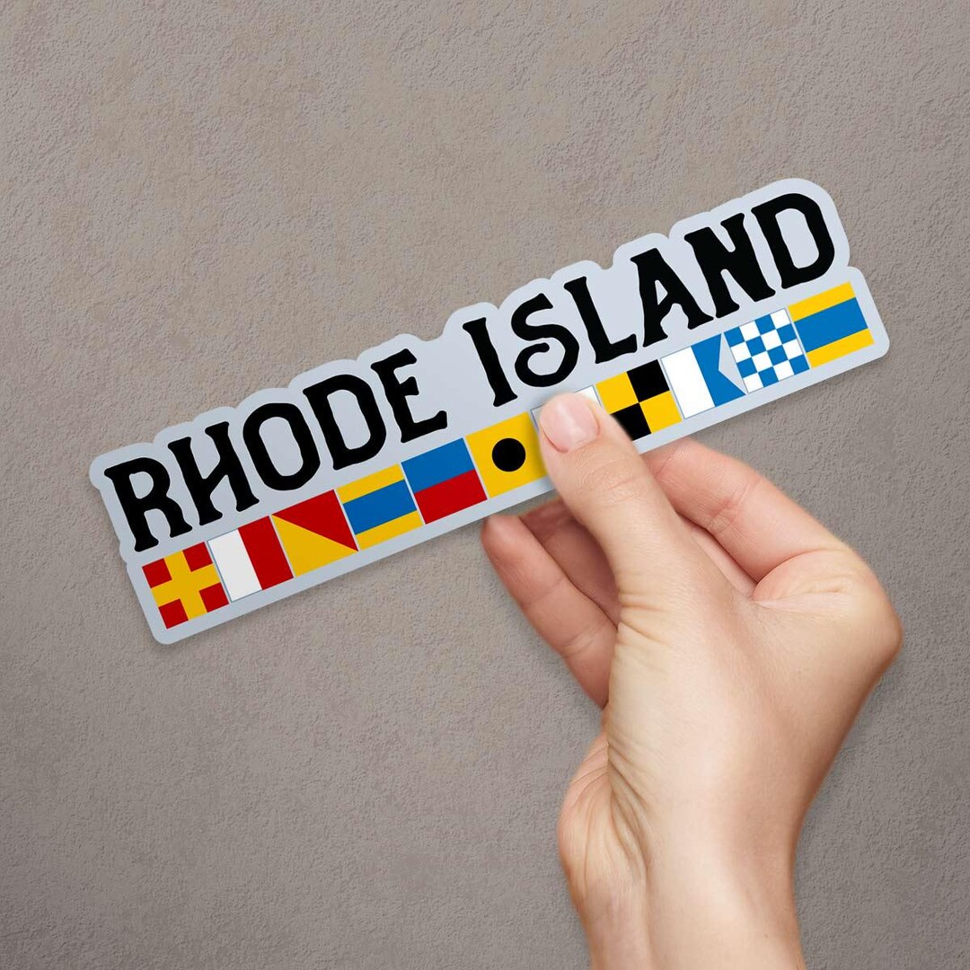 Bumper Sticker; Rhode Island Nautical Flag Large Vinyl Decal, for ...